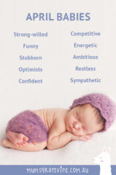 Characteristics of babies born in April